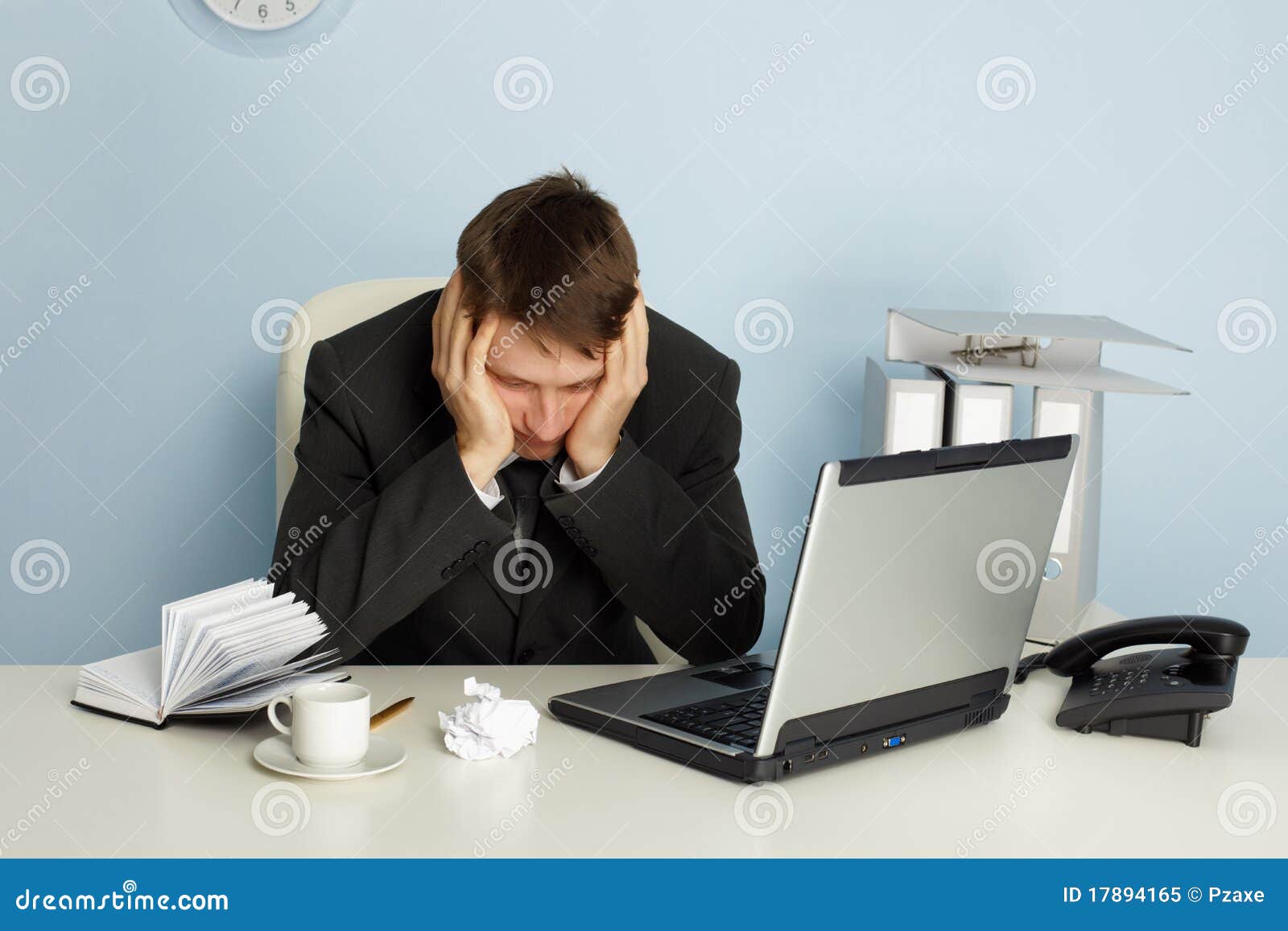 Office Worker Waiting for Holidays Stock Image - Image of face, people ...