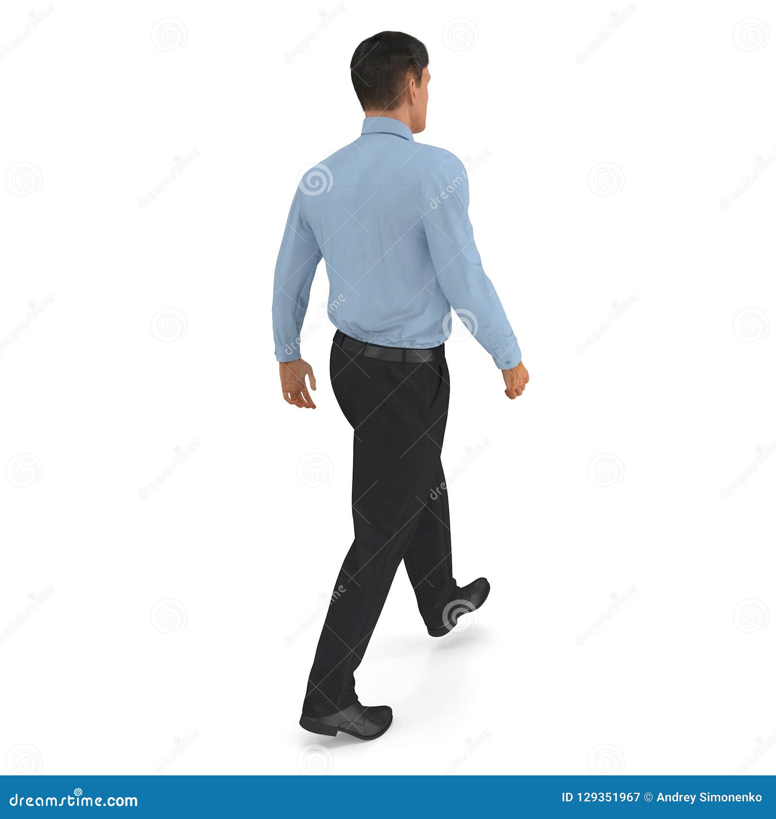 Office Worker Walking Pose on White Background. 3D Illustration ...