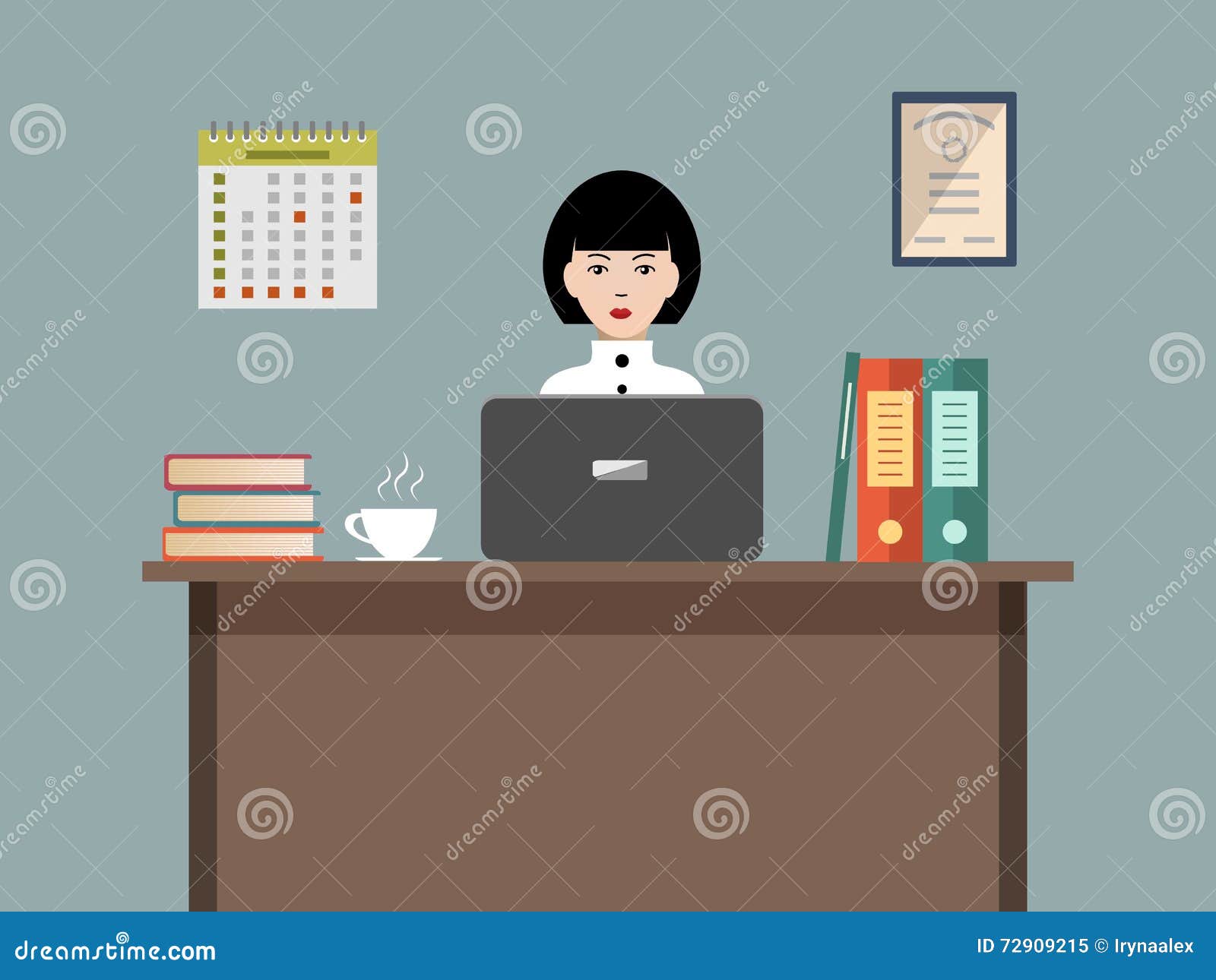 Office worker stock vector. Illustration of document - 72909215