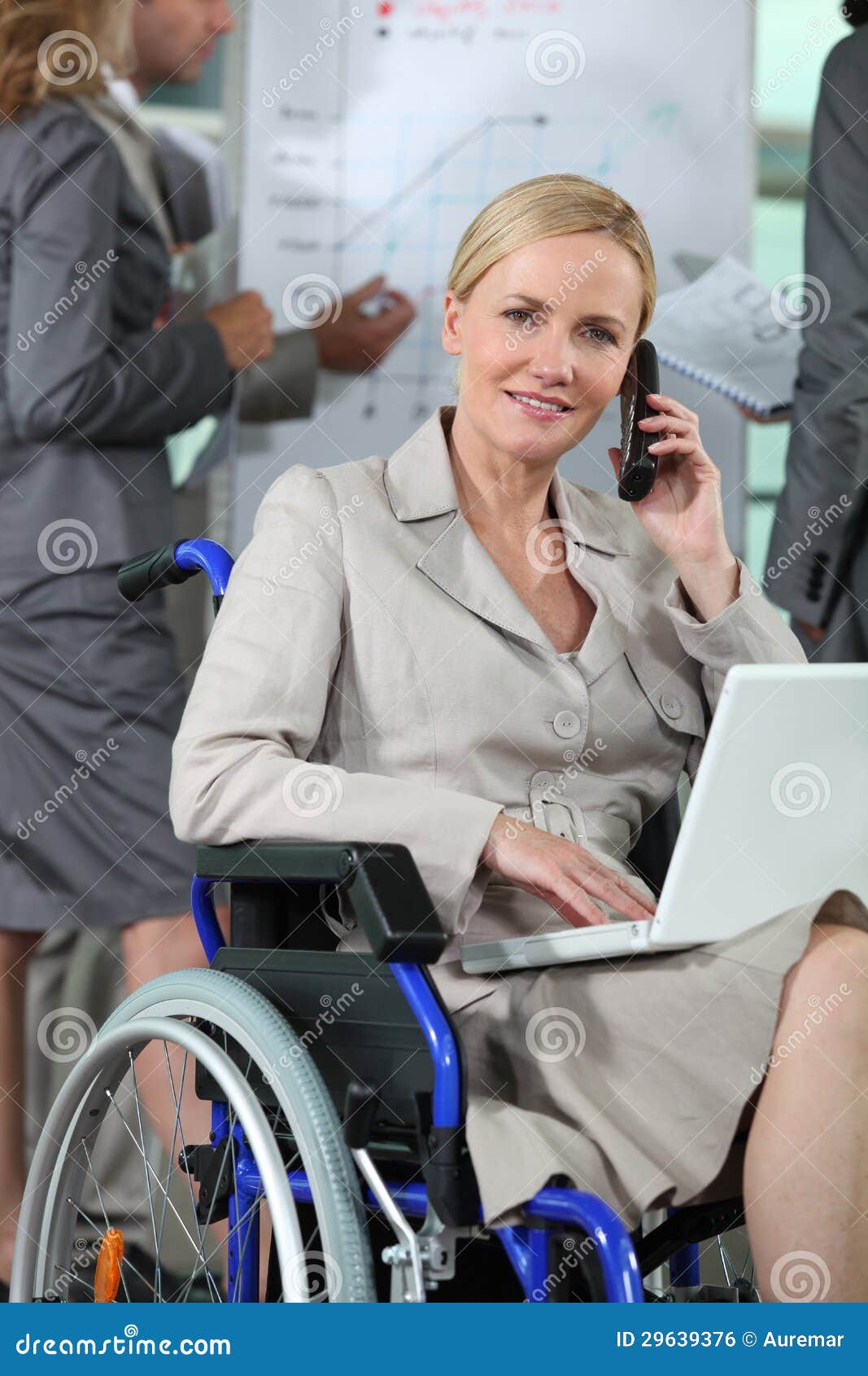 Office Worker in Wheelchair Stock Photo - Image of indoors, call: 29639376