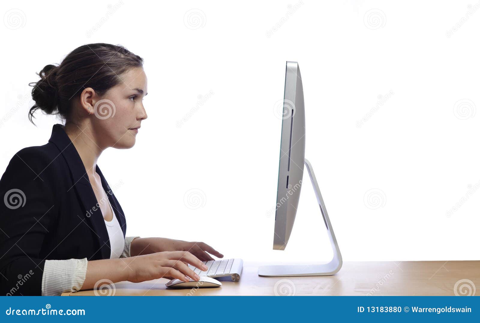 Office worker on white stock photo. Image of secretary - 13183880
