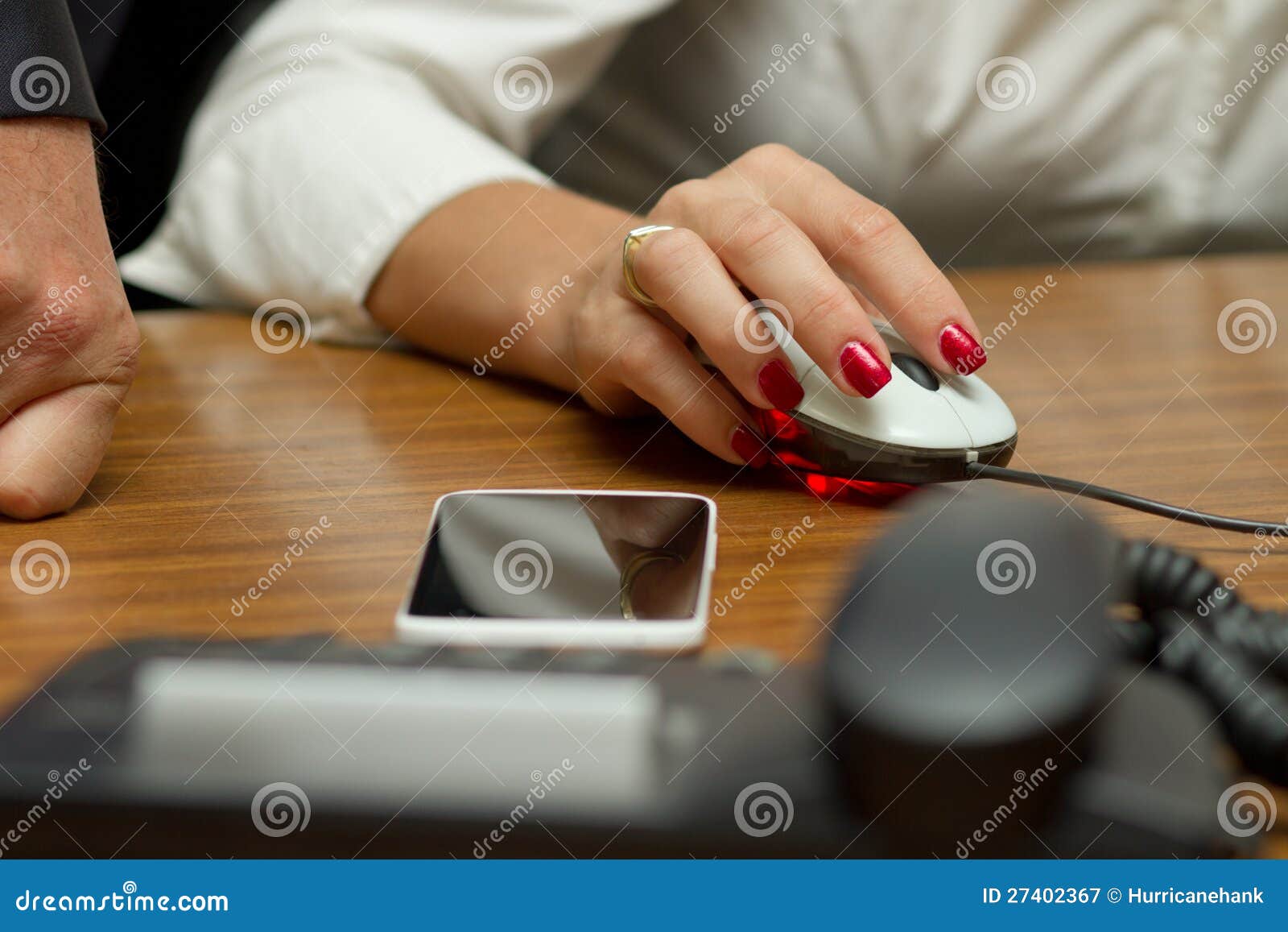 Office Worker Woman Holding Mouse Stock Image - Image of working, male ...