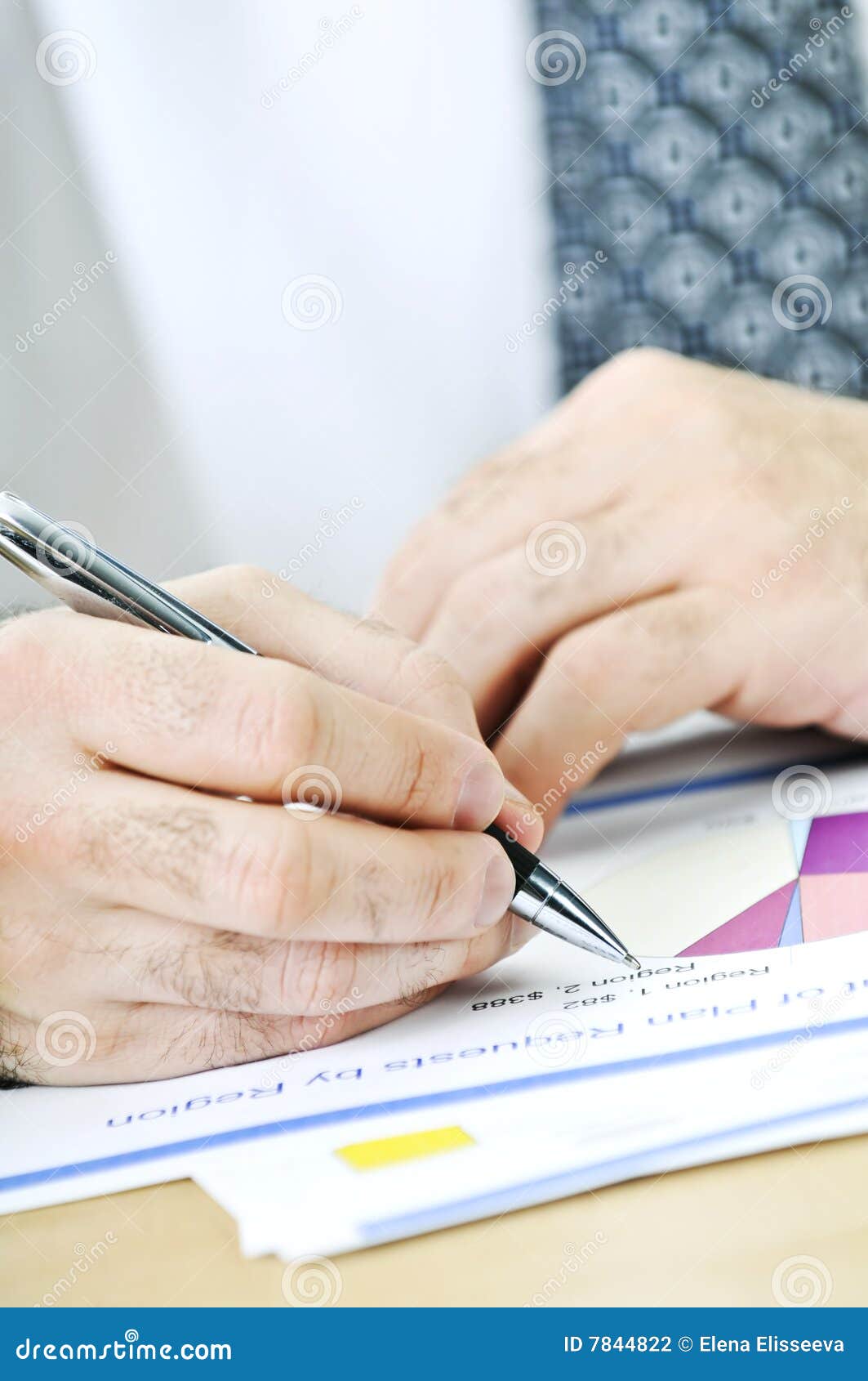 Office Worker Writing on Reports Stock Photo - Image of hold, chart ...