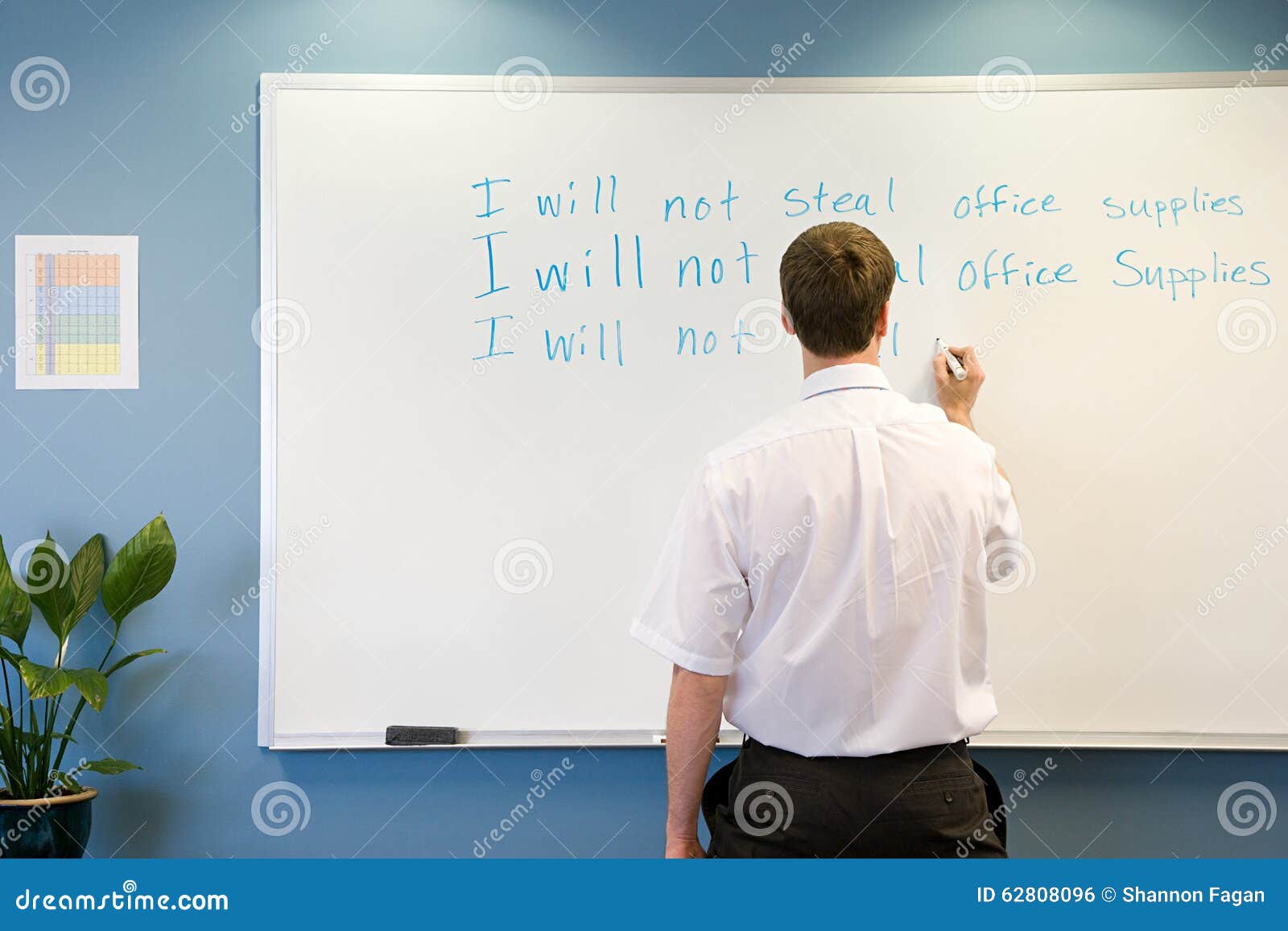 Office Worker Writing on Whiteboard Stock Photo - Image of businessman ...