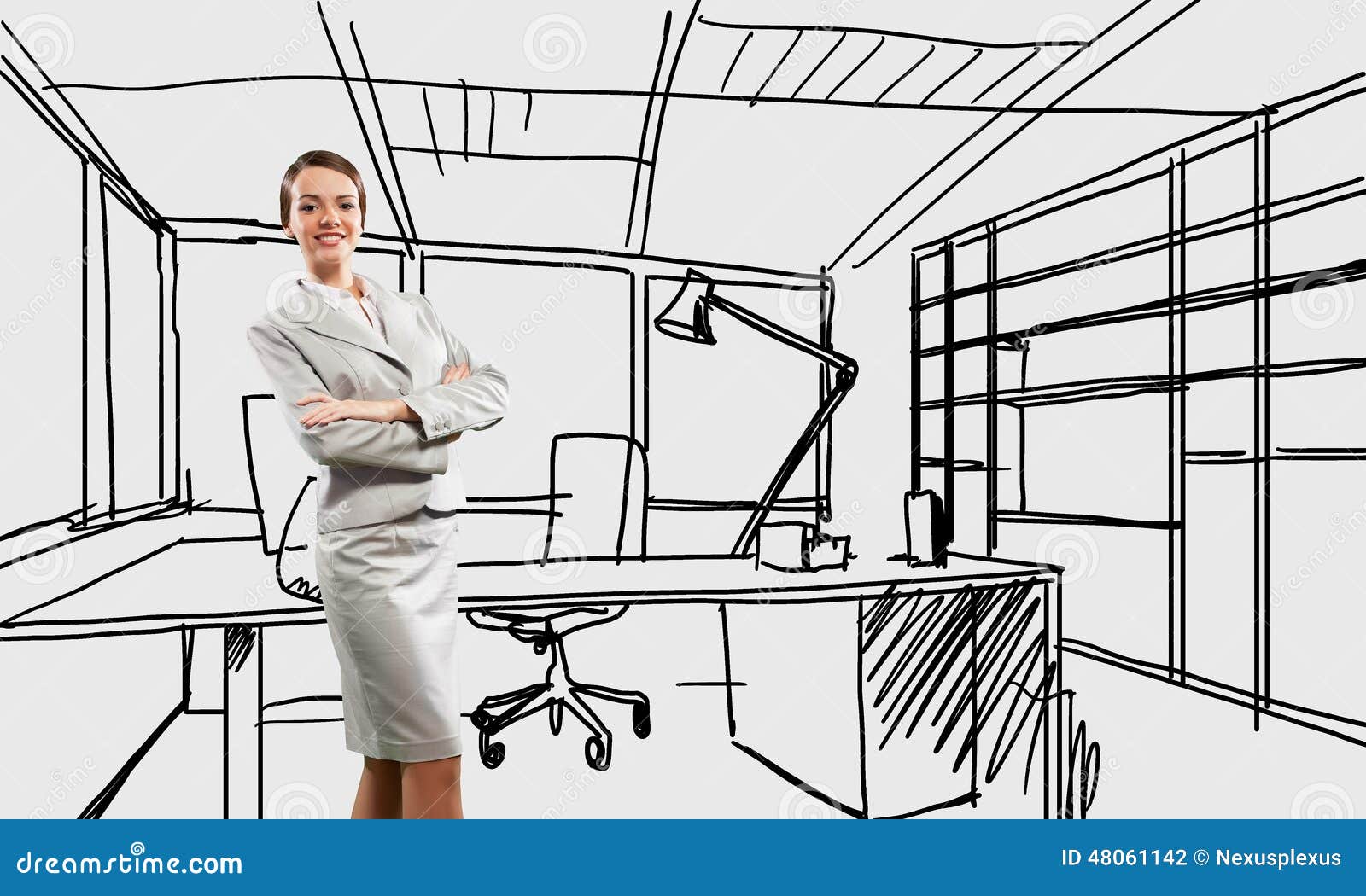 Office worker stock photo. Image of beautiful, drawing - 48061142