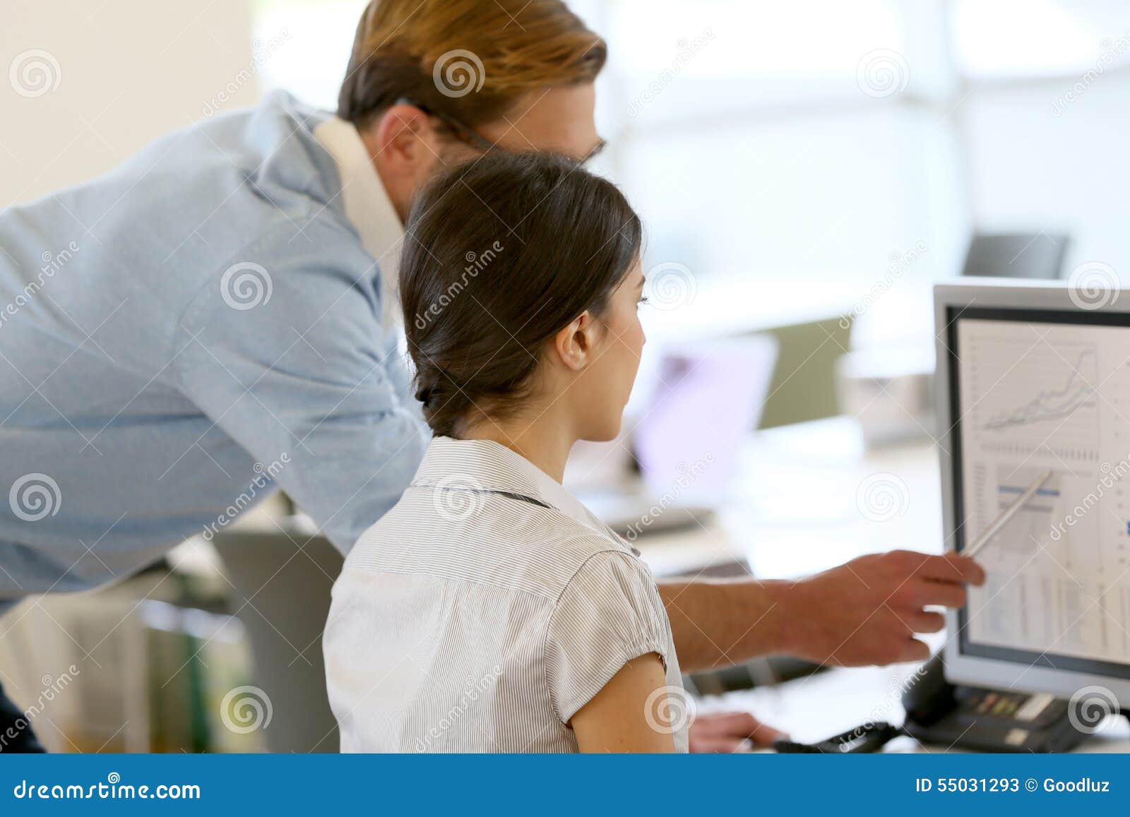 Office Workers Analysing Financial Situation Stock Image - Image of ...