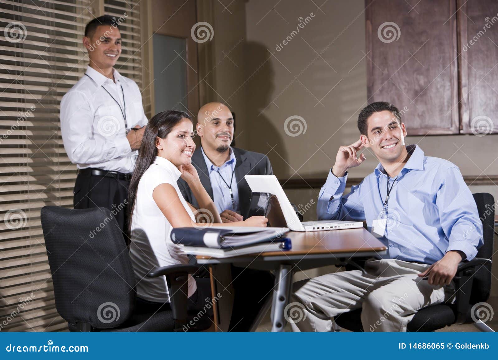 Office Workers in Boardroom Watching Presentation Stock Image - Image ...