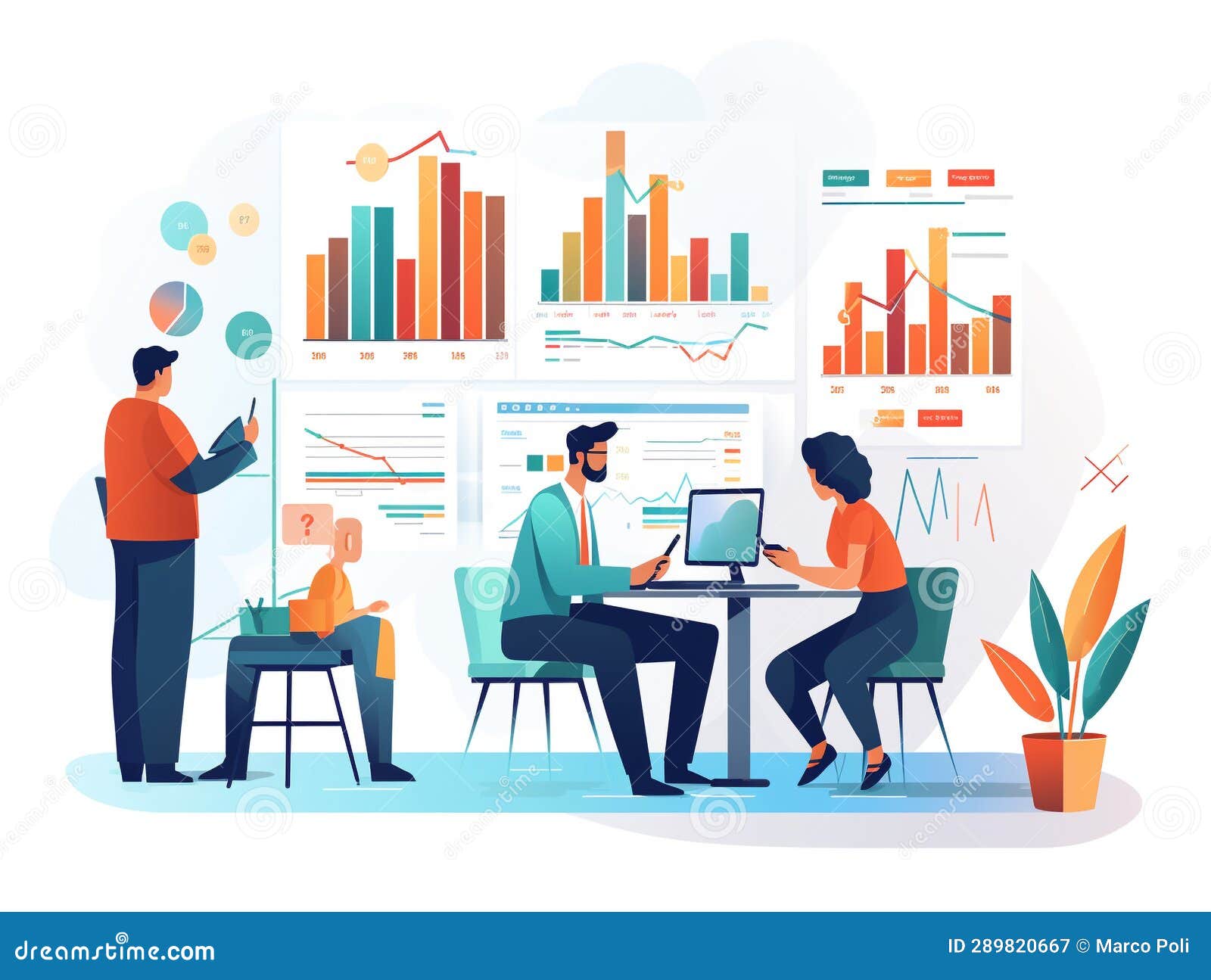 Office Workers and Business People Working Overtime at Deadline Stock ...