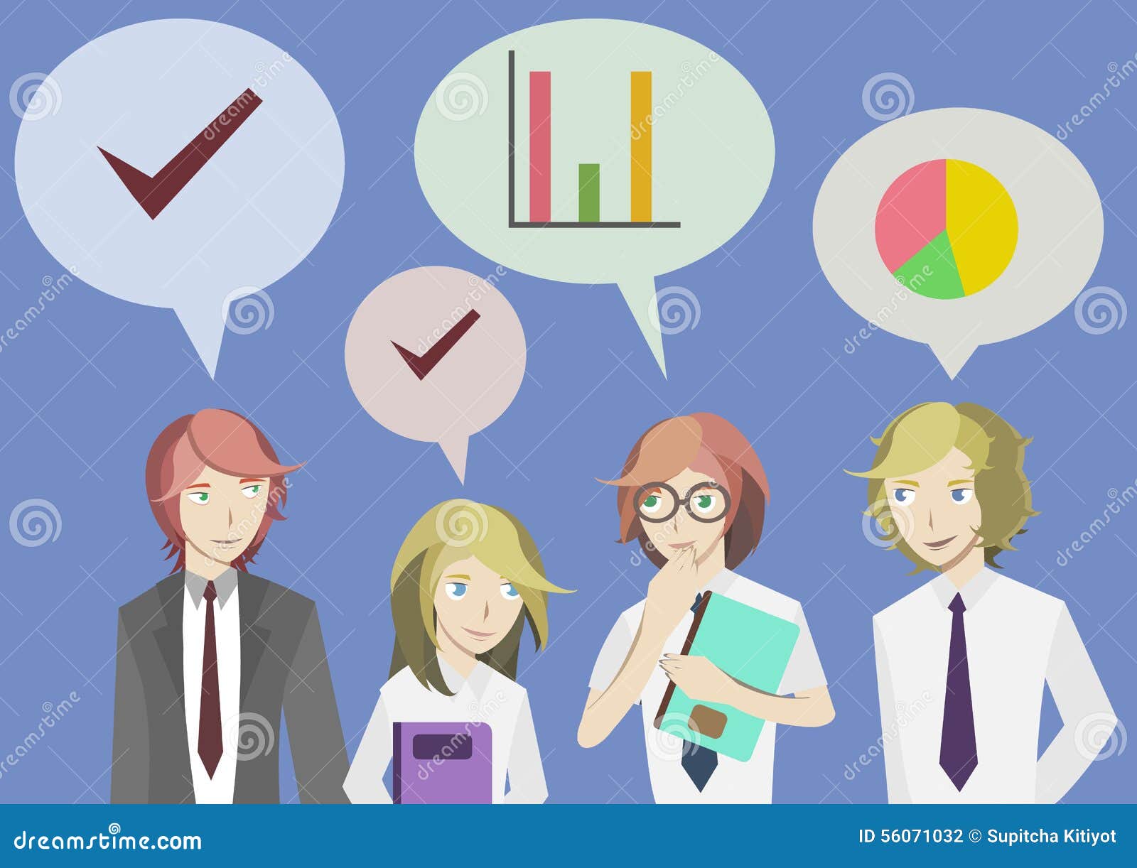 Office Workers are Chatting Stock Vector - Illustration of crowd ...