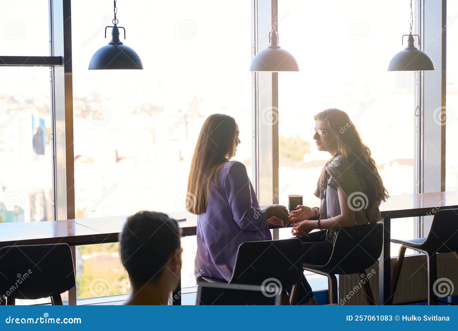 Office Workers Chatting Over a Cup of Coffee during Break Stock Image ...