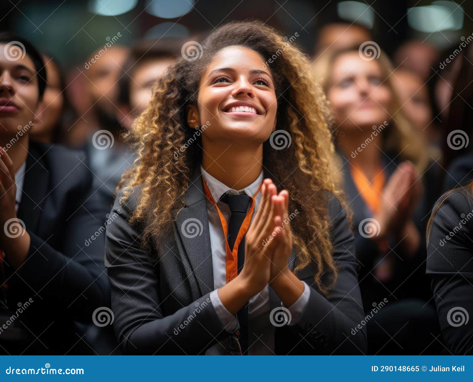 Office Workers Clapping for Colleagues Success Stock Illustration ...