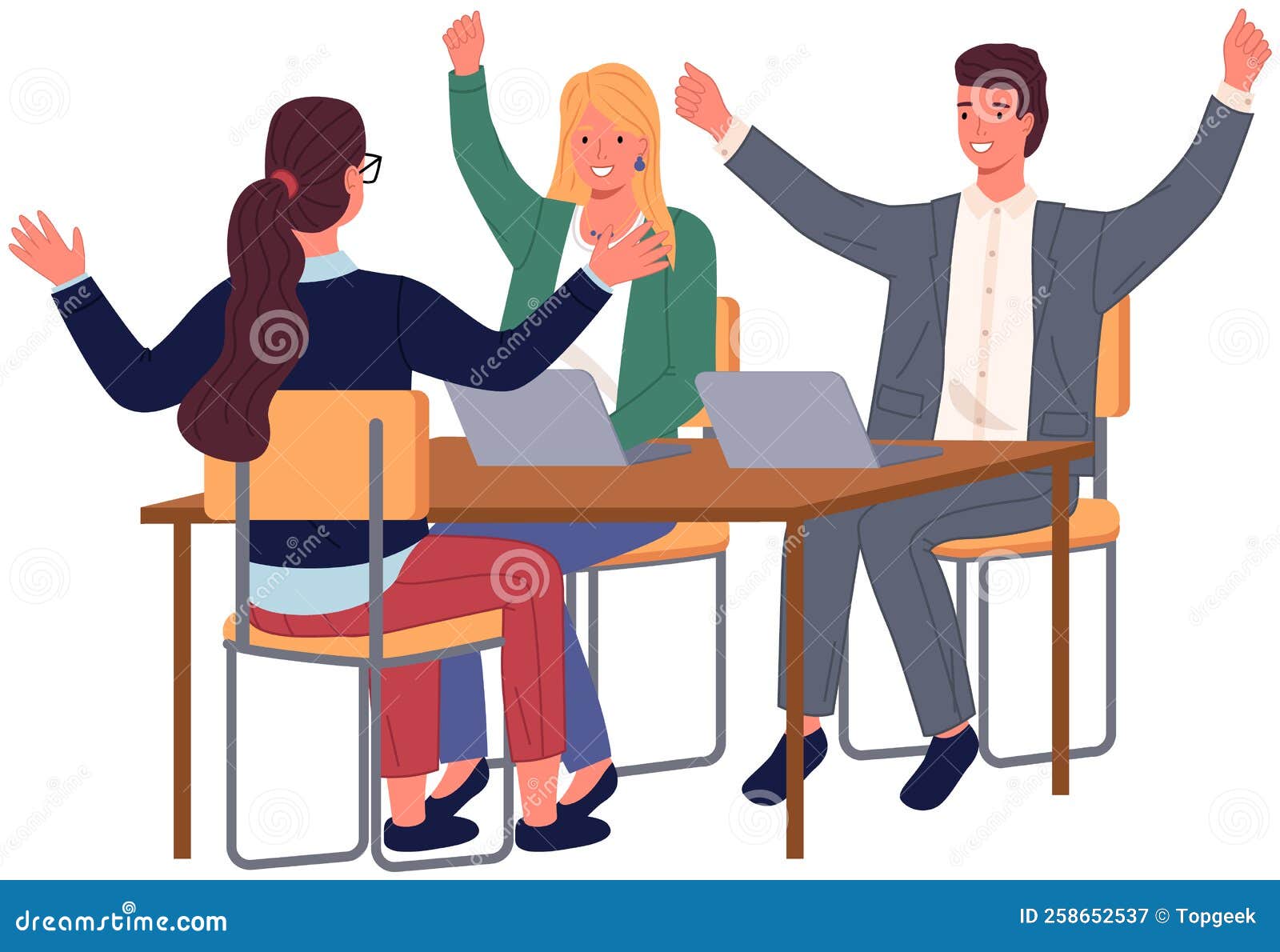 Office Workers. Co-workers. Colleagues Discuss Project Teamwork. Office ...