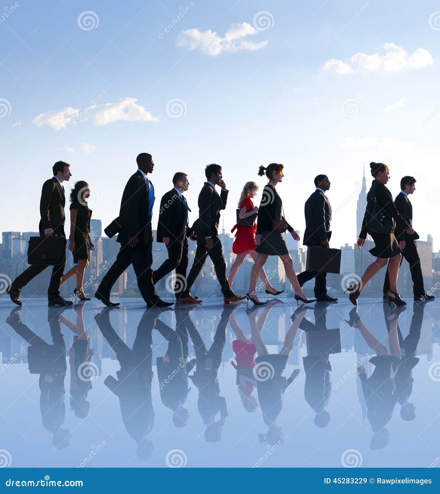 Office Workers Commuting in the Morning Stock Image - Image of physical ...