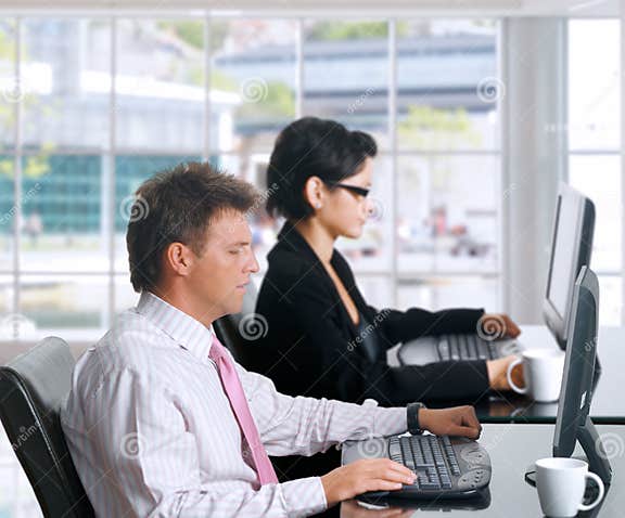 Office Workers with Computers Stock Photo - Image of manager ...