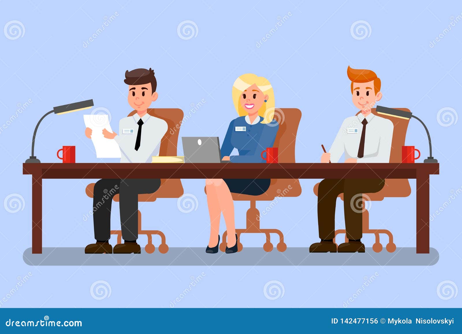 Office Workers at Conference Vector Illustration Stock Vector ...