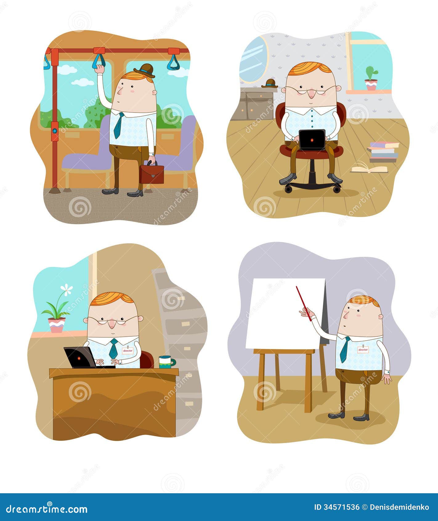 Office Workers in Different Situations Stock Vector - Illustration of ...