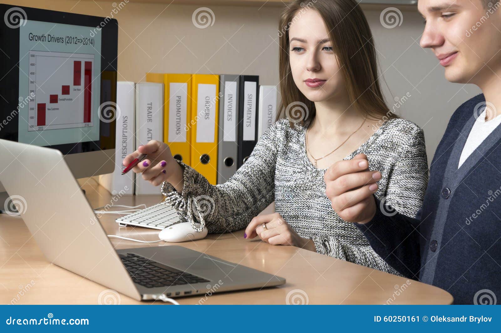 Office Workers Discuss the Task Sitting at the Stock Image - Image of ...