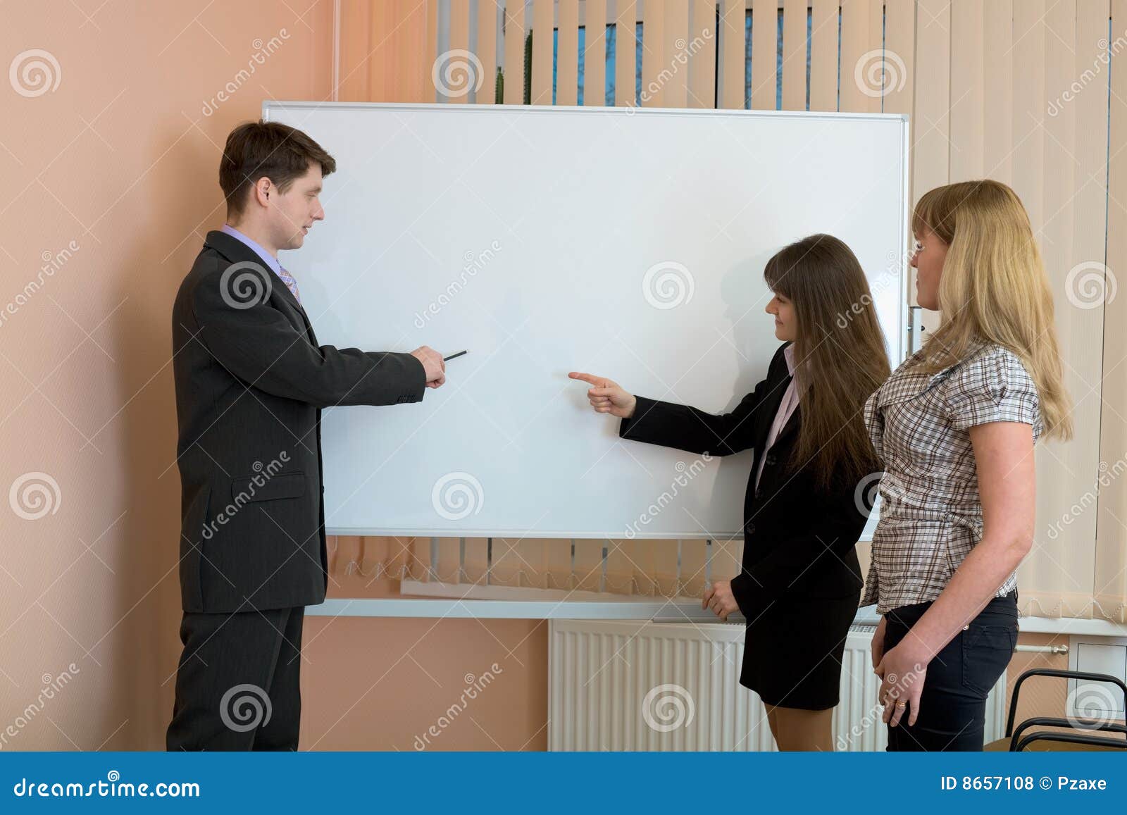 Office Workers Discuss Work Stock Photo - Image of black, dress: 8657108