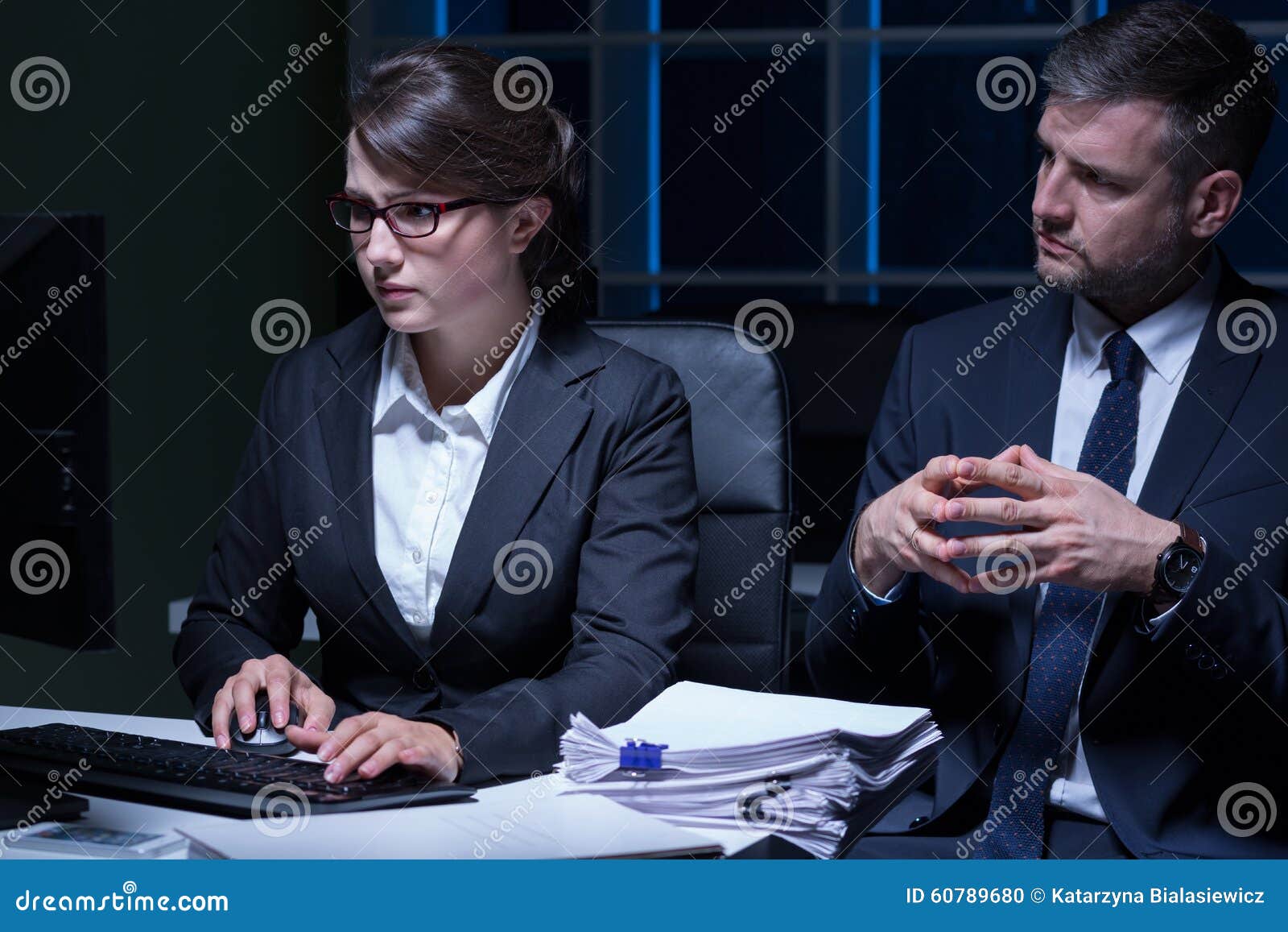 Office Workers Doing Overtime Stock Photo - Image of bullying, women ...