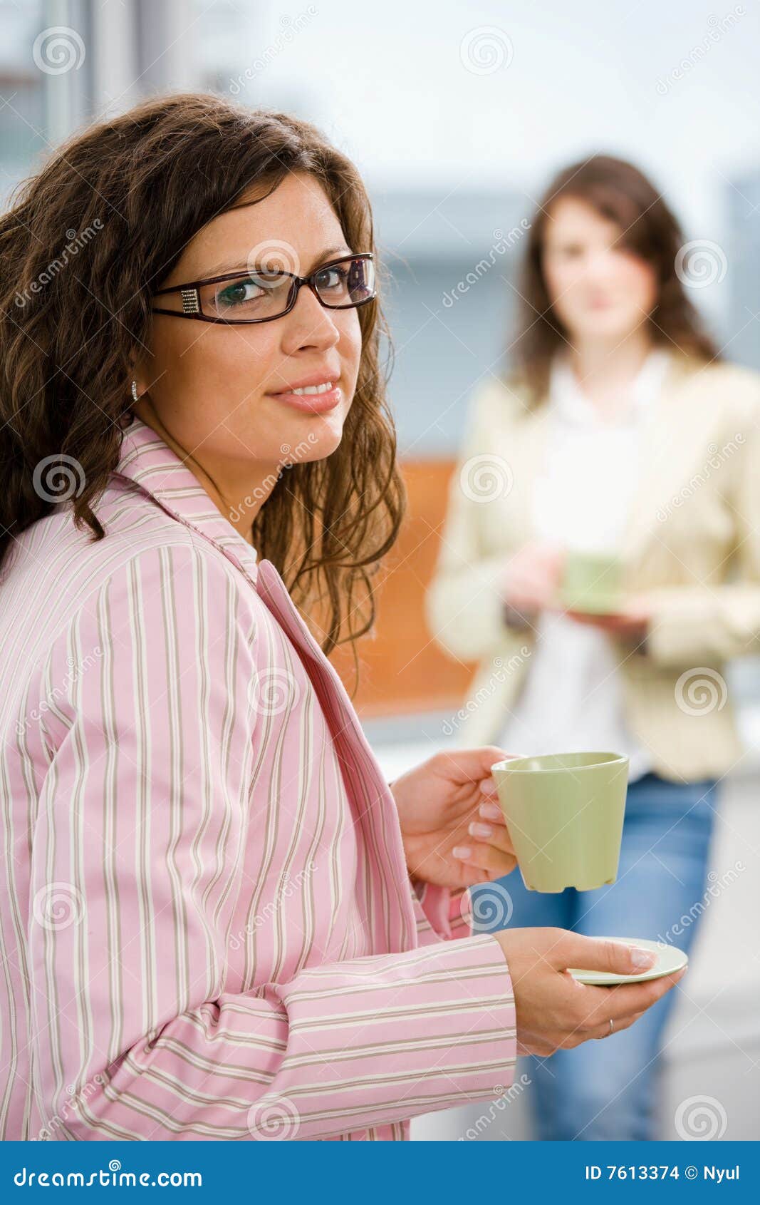 Office Workers Drink Coffee Stock Photo - Image of break, face: 7613374