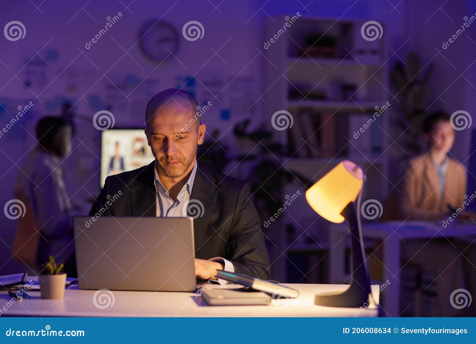Office Workers in Evening stock photo. Image of males - 206008634