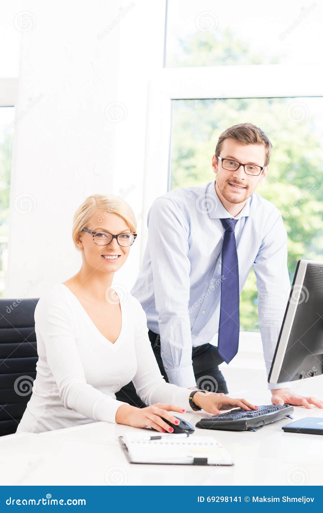 Office Workers in Formalwear Working Using Computers Stock Image ...