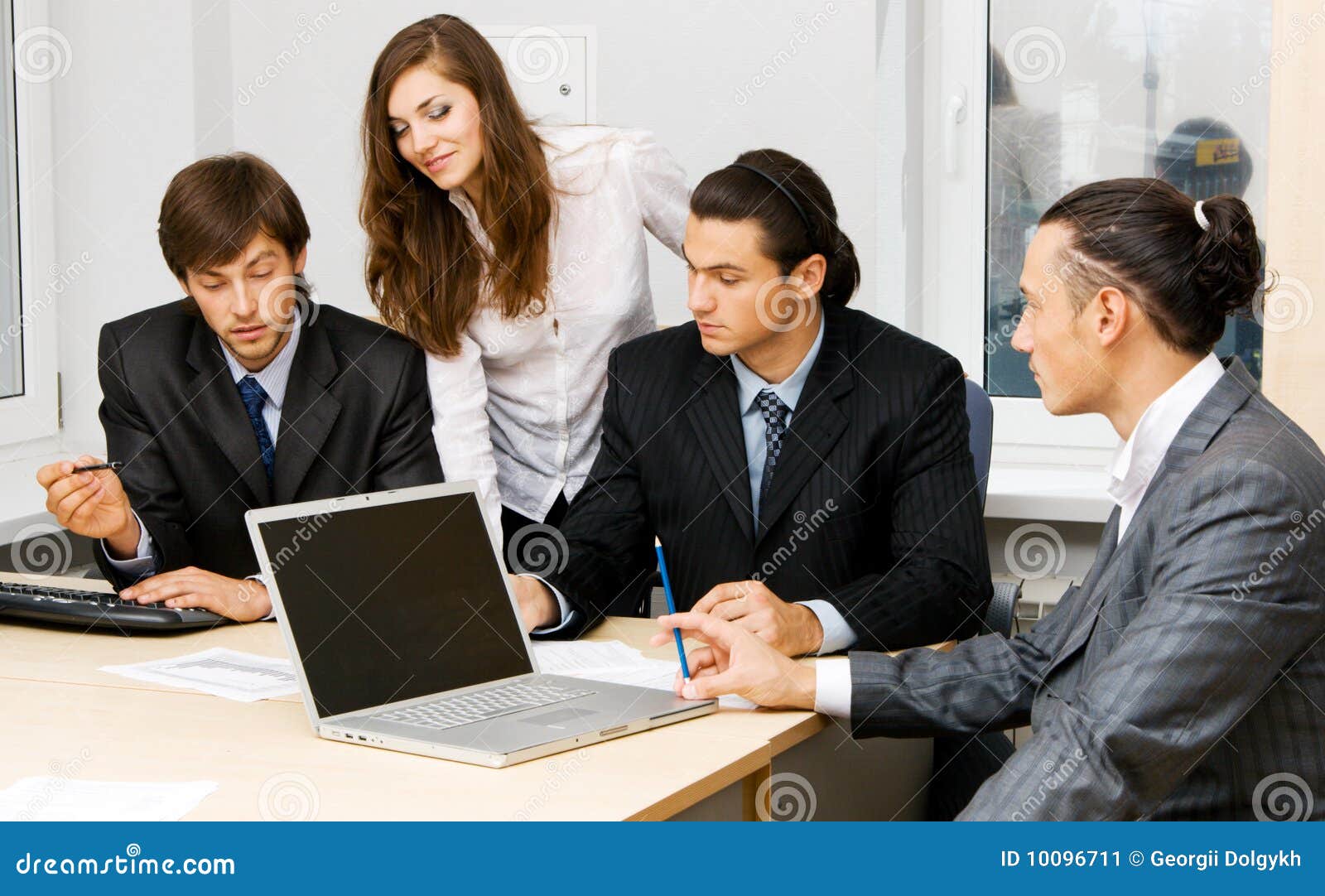 Office Workers Having a Discussion Stock Image - Image of modern ...