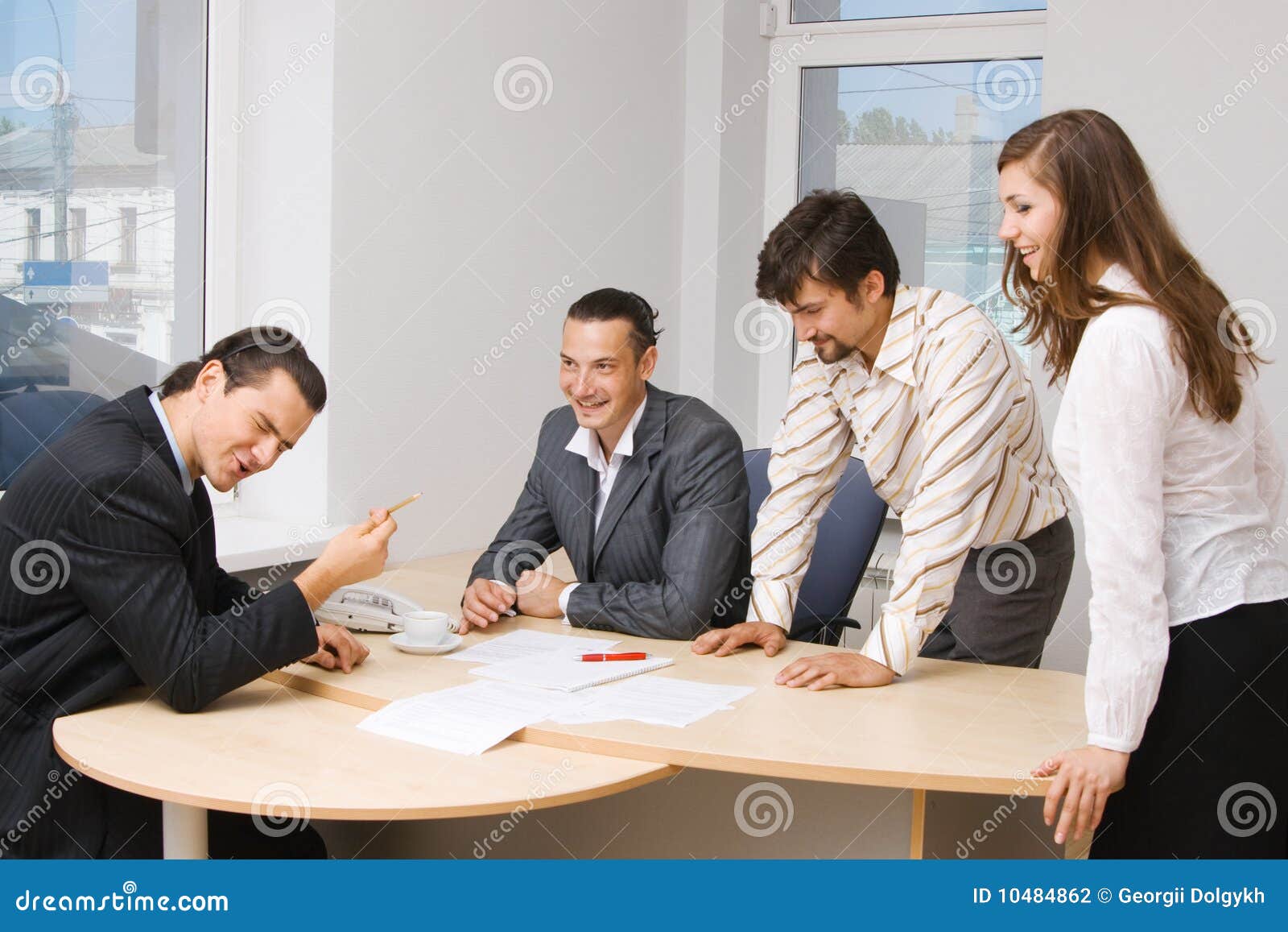 Office Workers Having a Discussion Stock Photo - Image of laugh ...