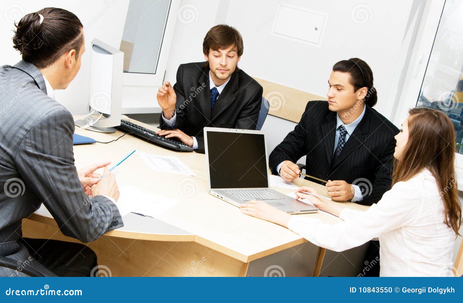 Office Workers Having a Discussion Stock Photo - Image of attractive ...