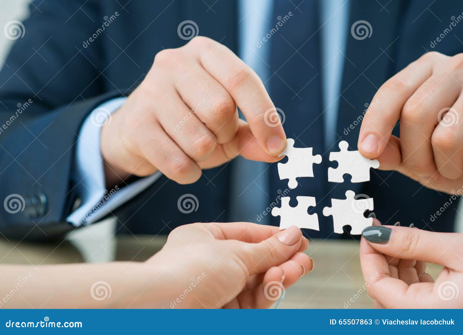 Office Workers Holding Puzzles Stock Image - Image of male, light: 65507863