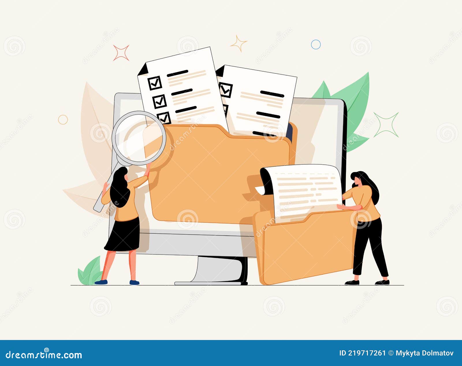 Office Workers Organizing Data Storage and File Archive on Server or ...