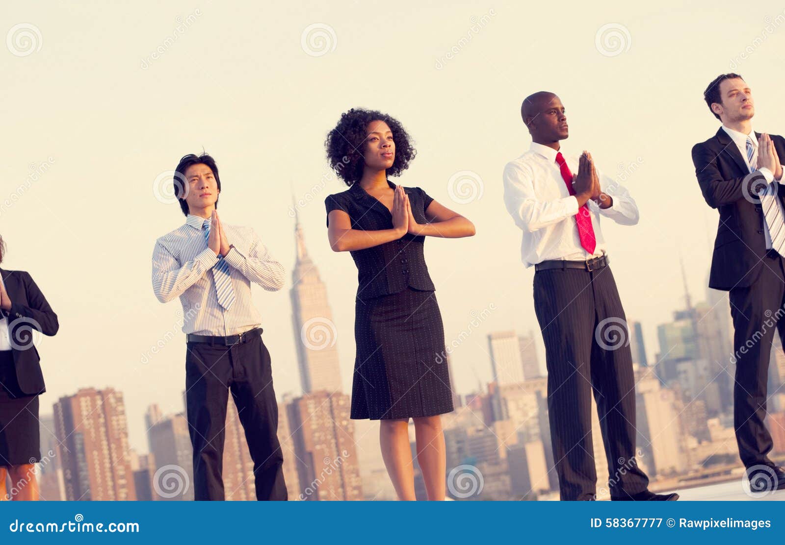 Office Workers Outdoor Yoga Relaxation Concept Stock Image - Image of ...