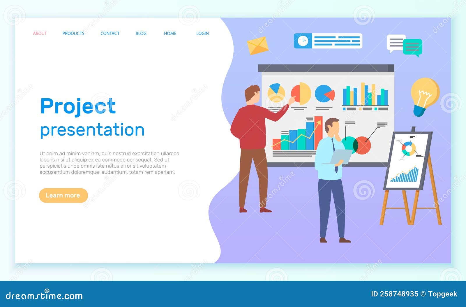 Office Workers Present New Project or Business Idea. Employees Working ...