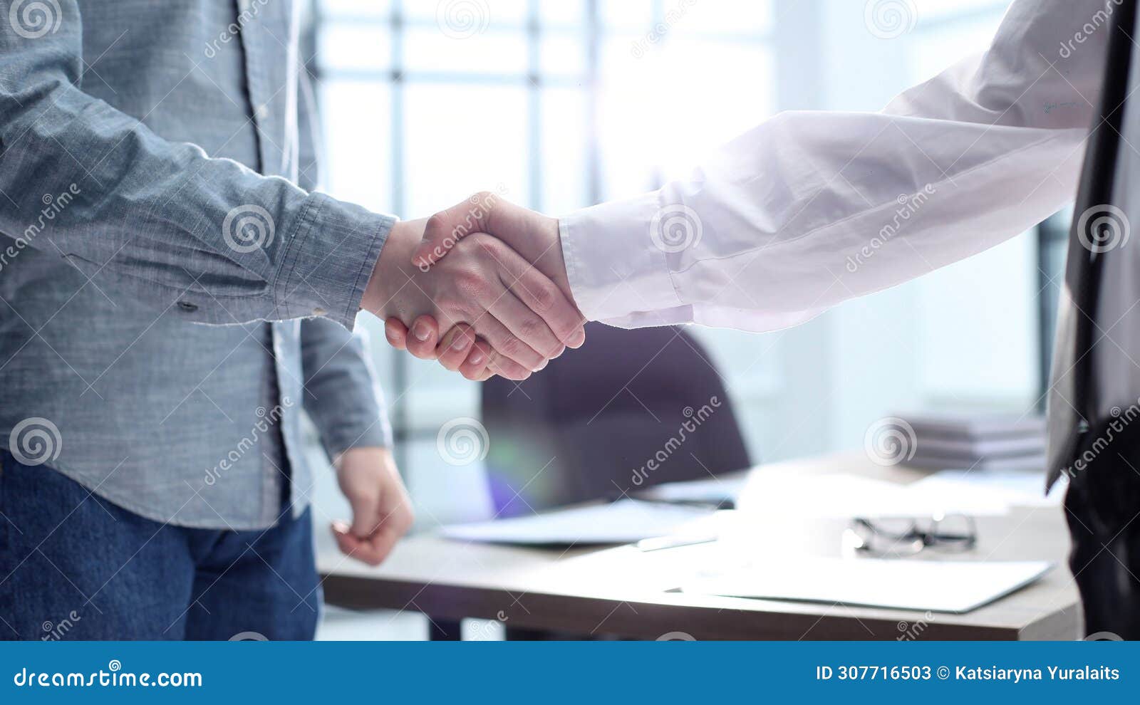Office Workers Shake Hands in the Office Stock Image - Image of hands ...