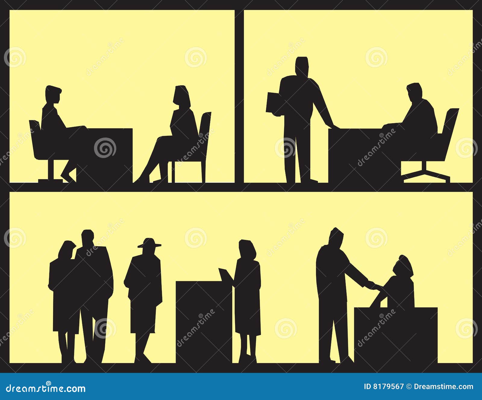 Office Workers Silhouette stock illustration. Illustration of ...