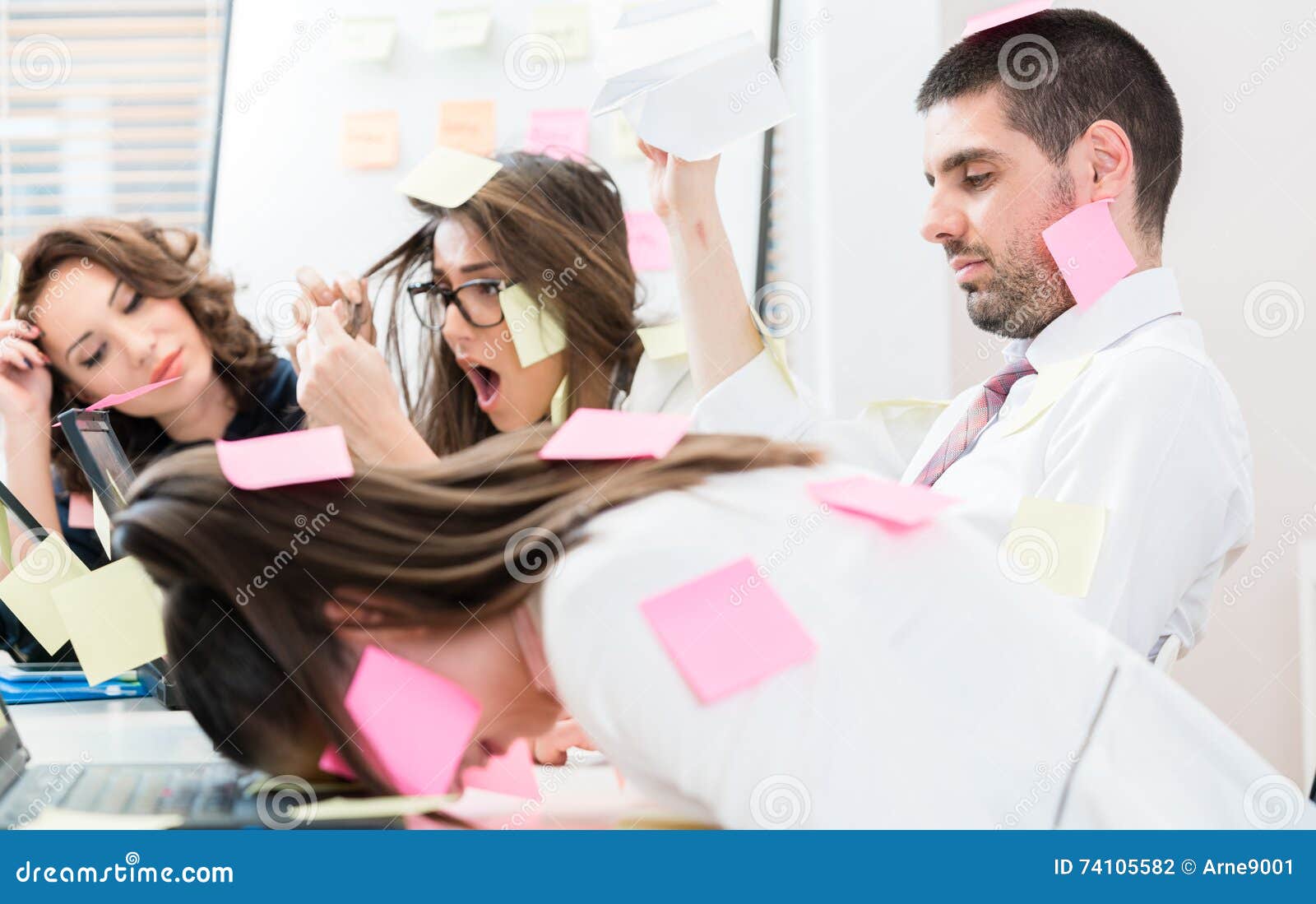 Office Workers are Stressed and Overworked Stock Photo - Image of ...