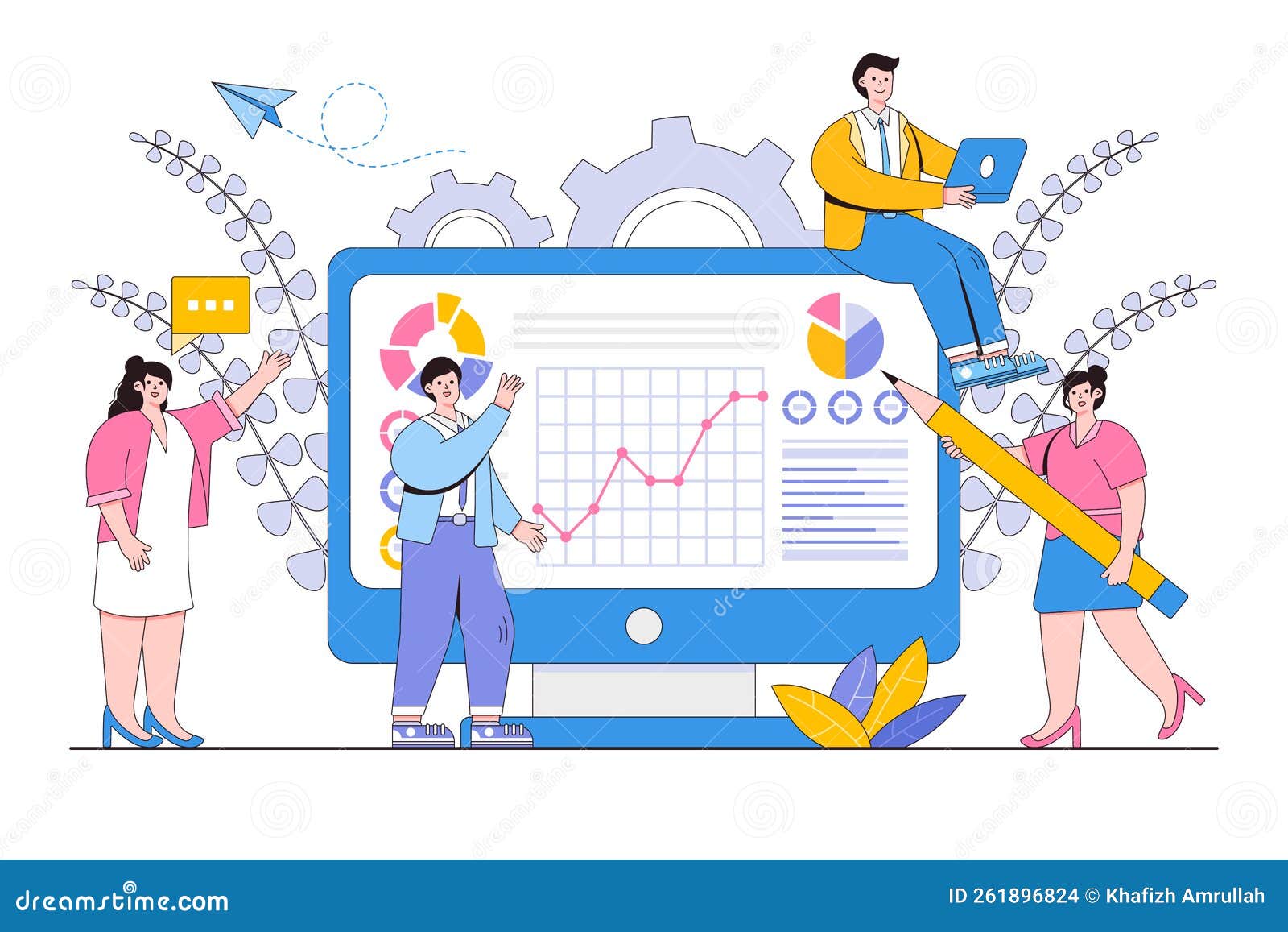 Office Workers are Studying the Infographics, the Analysis of the ...