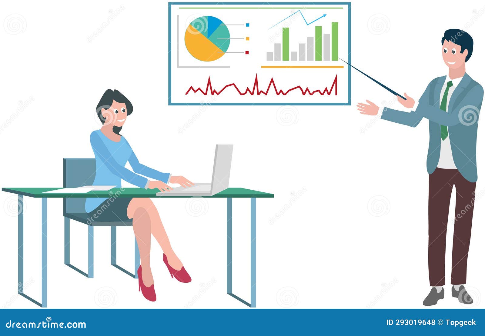 Office Workers. Office Workers Support Each Other To Achieve Common ...