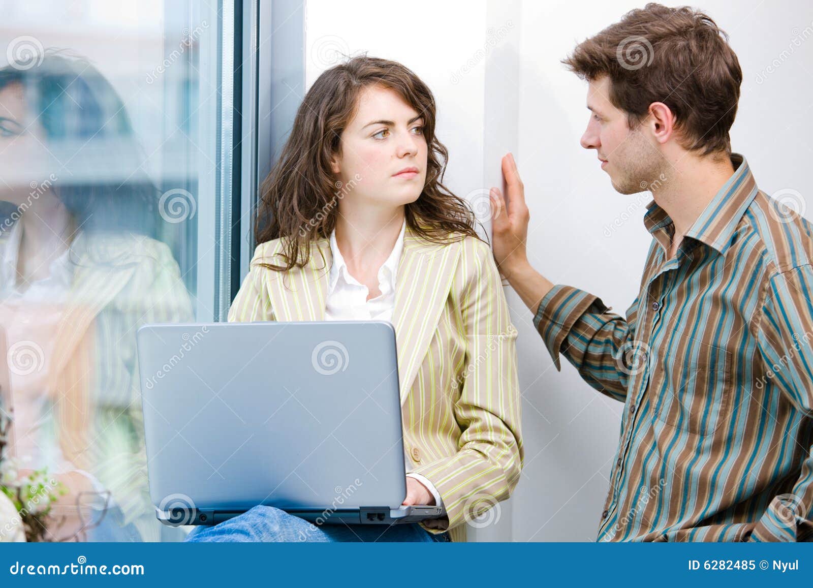 Office workers talking stock image. Image of businesspeople - 6282485