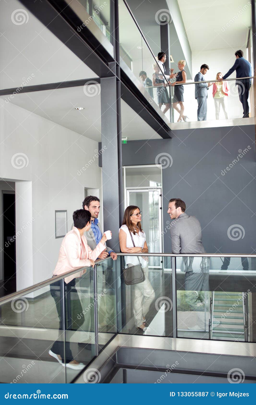 Office Workers Talking during Coffee-break Stock Image - Image of ...