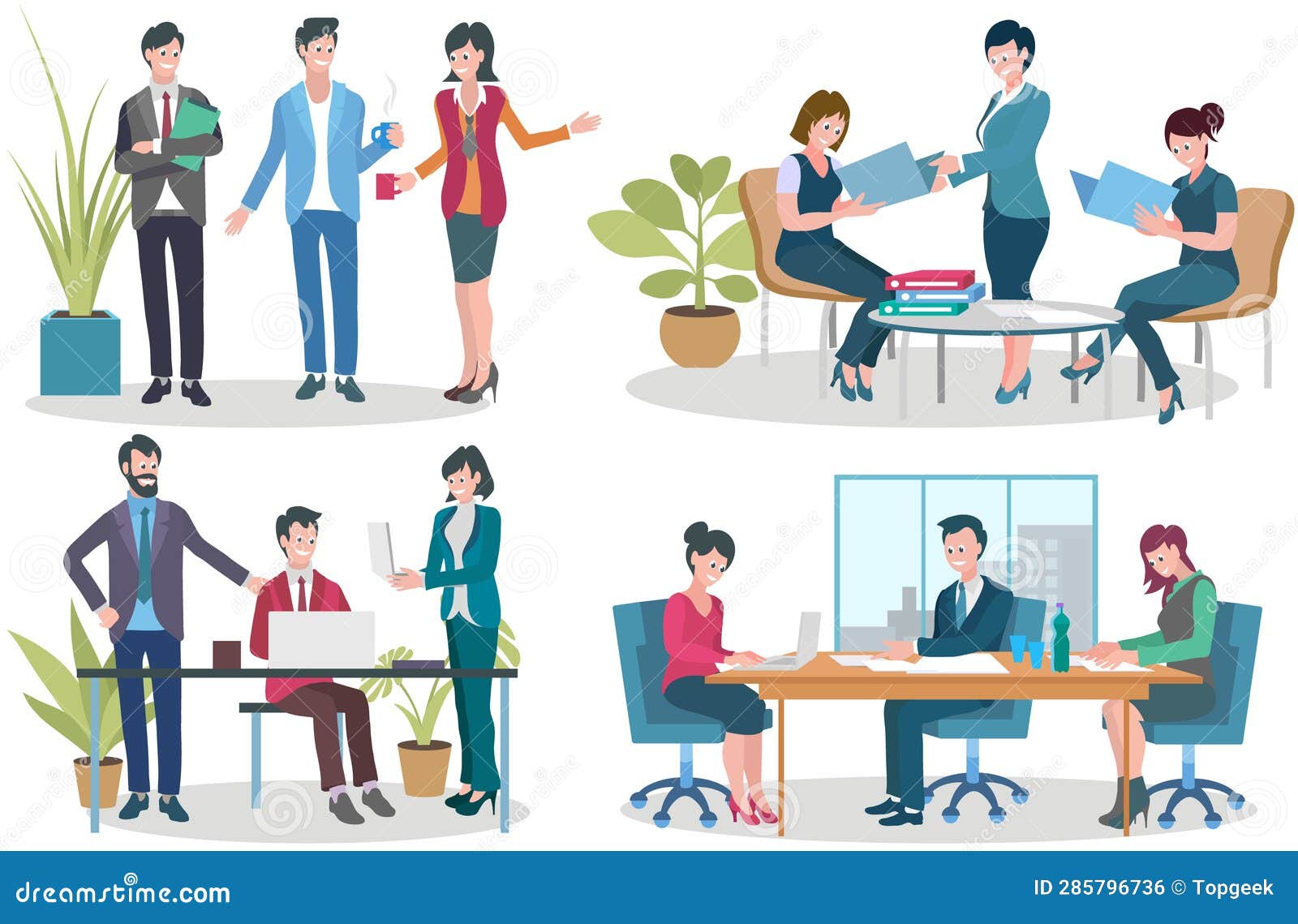 Office Workers. Teamwork Strengthens Relationships and Builds Trust ...