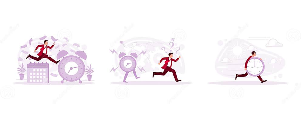 Office Workers are Tired and Running Over the Alarm Clock ...