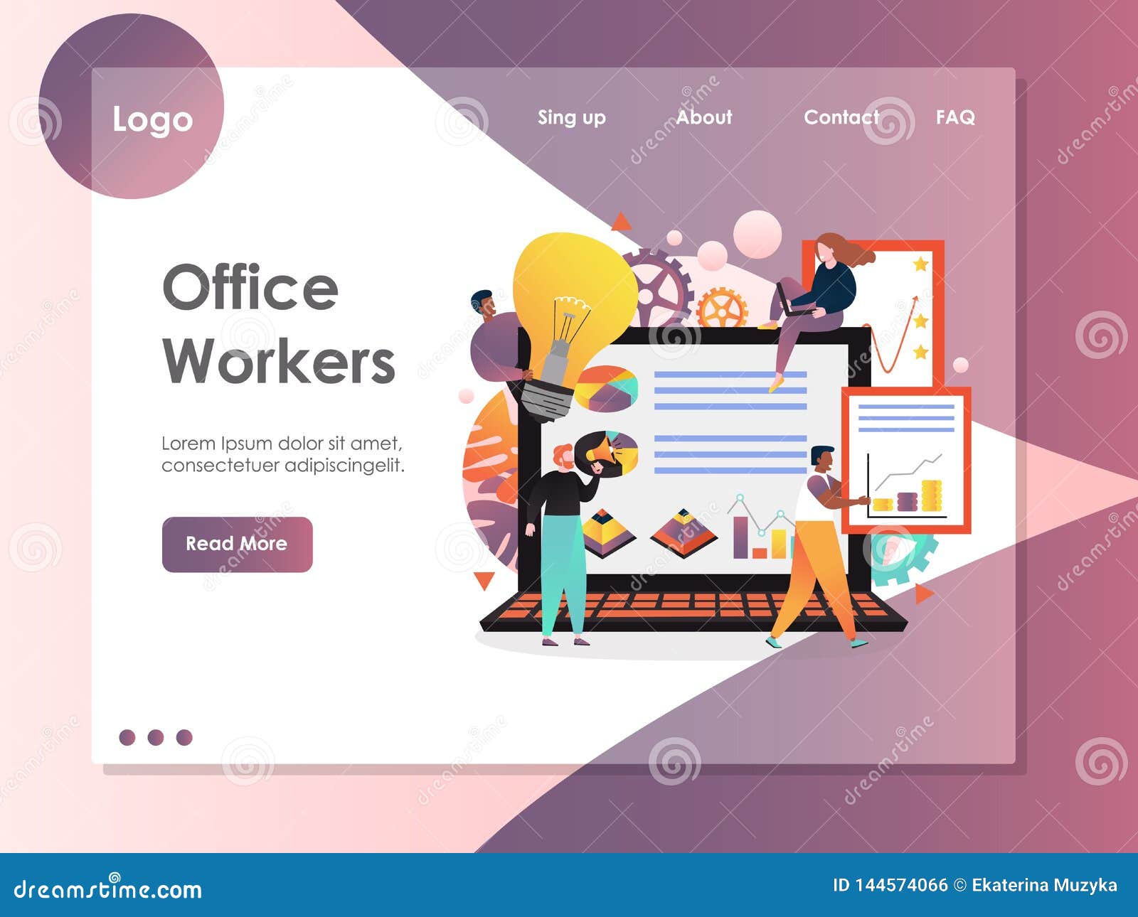 Office Workers Vector Website Landing Page Design Template Stock Vector ...