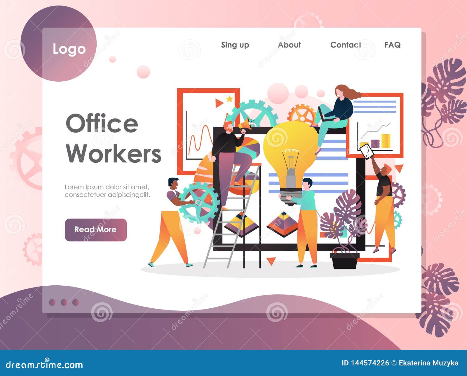 Office Workers Vector Website Landing Page Design Template Stock Vector ...