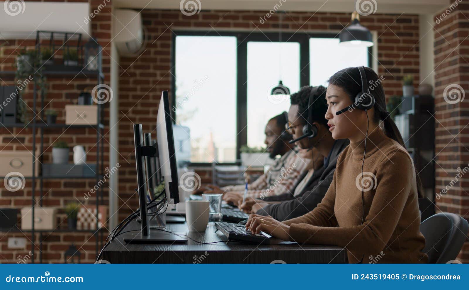 Office Workers Working at Call Center Office To Help People Stock Image ...