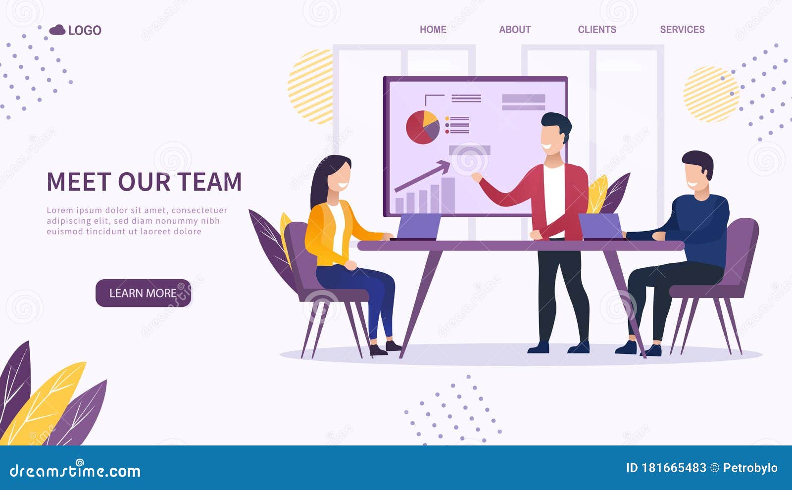 Office Workflow Concept. Business Meeting. Presentation and Discussion ...