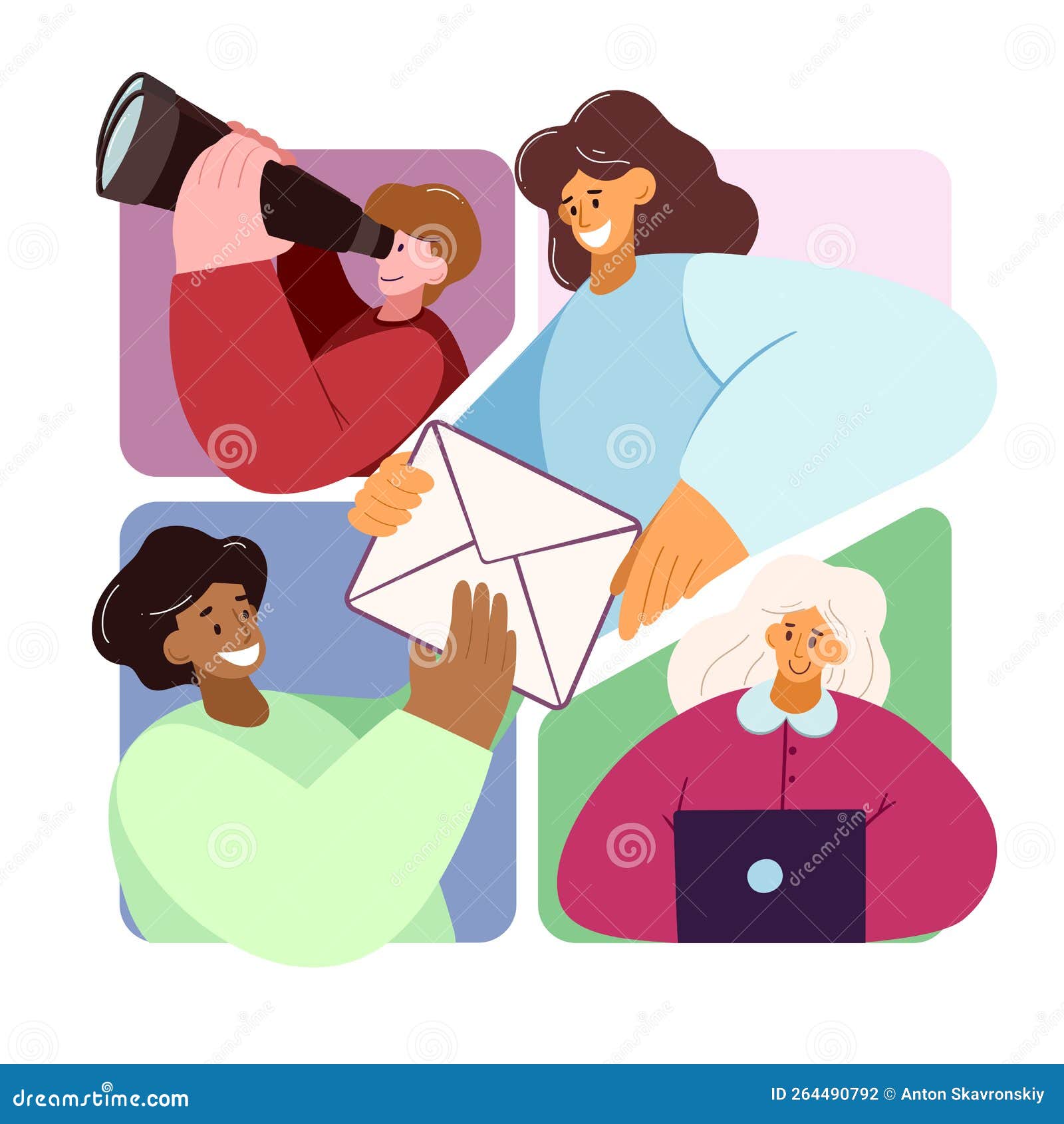 Office Workflow. Business Corporate Work, People With Computer. Man ...