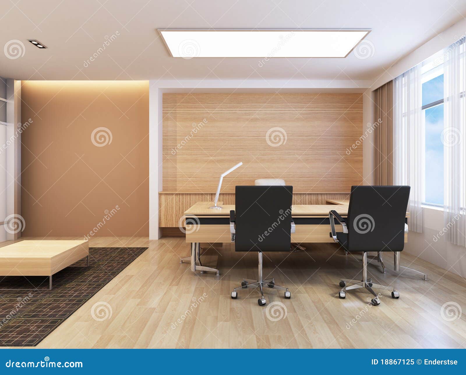 Office Working Area stock illustration. Illustration of lamp - 18867125