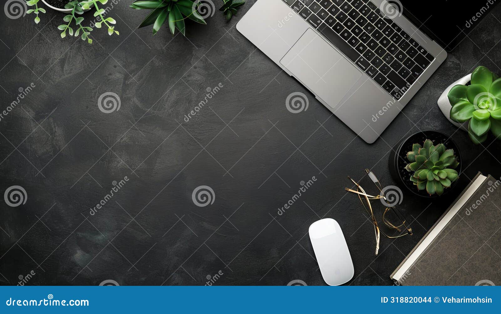 Office Working Desk Top View with Laptop Stock Illustration ...