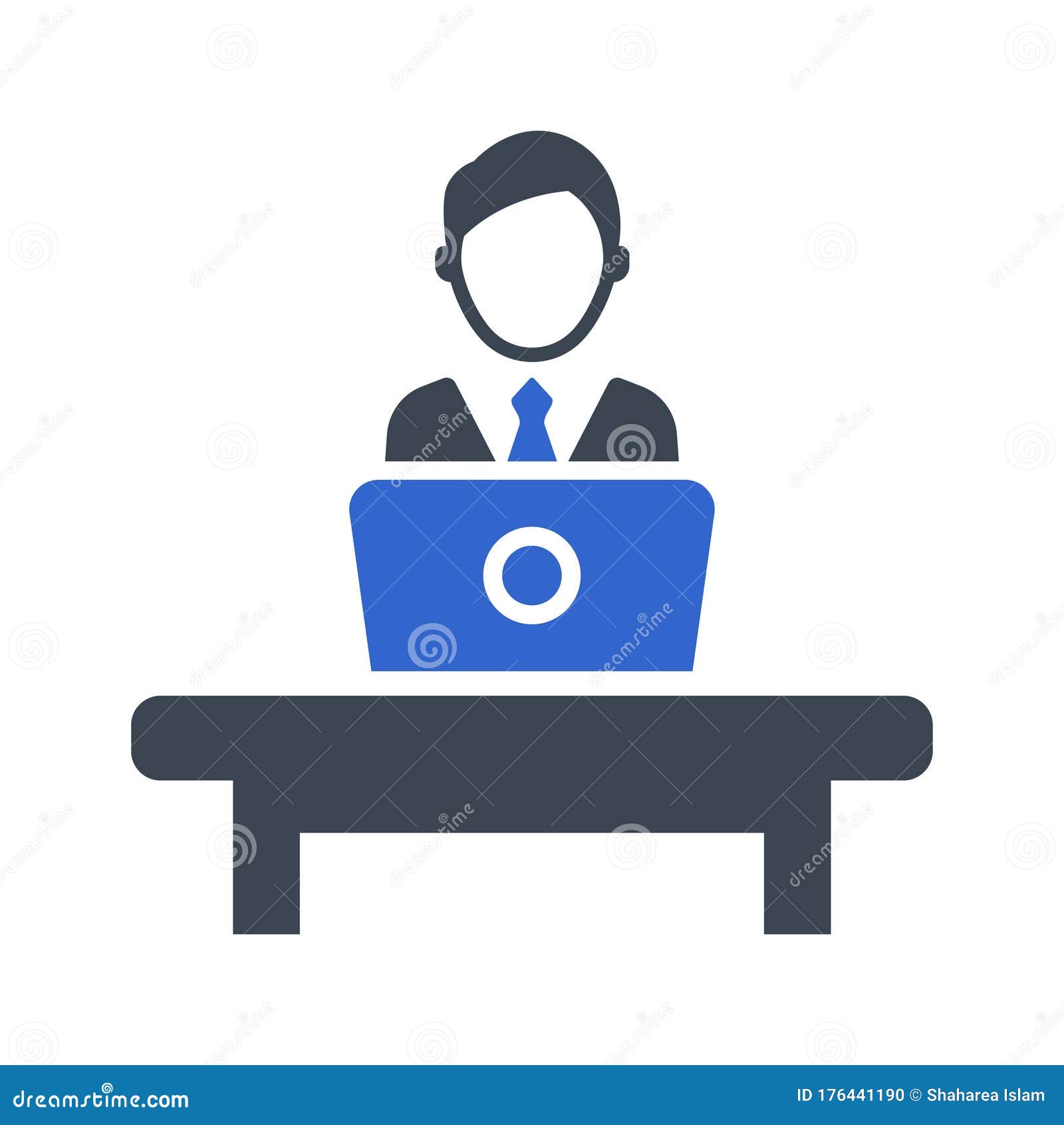 Office Working Icon stock vector. Illustration of workplace - 176441190